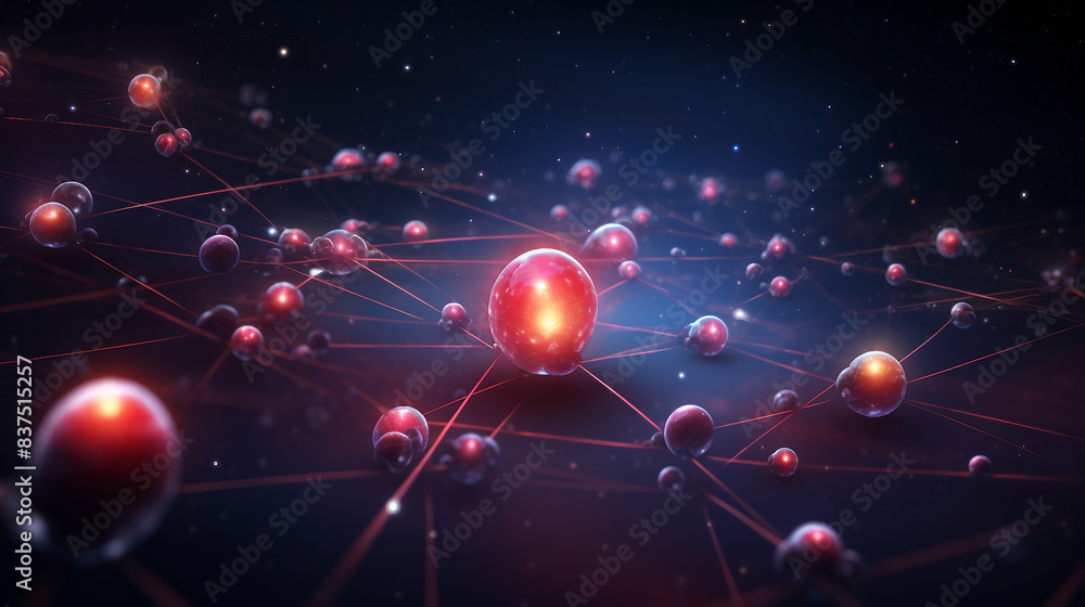 Atomic Molecules Floating in Scientific Environment - 3D Rendered Stock ...