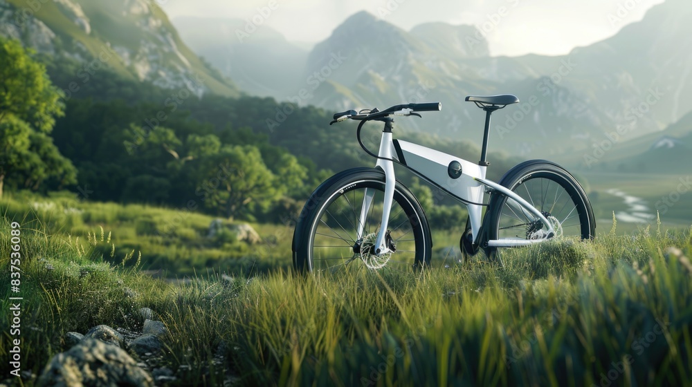 Hybrid bicycle equipped with smart navigation systems traversing scenic ...
