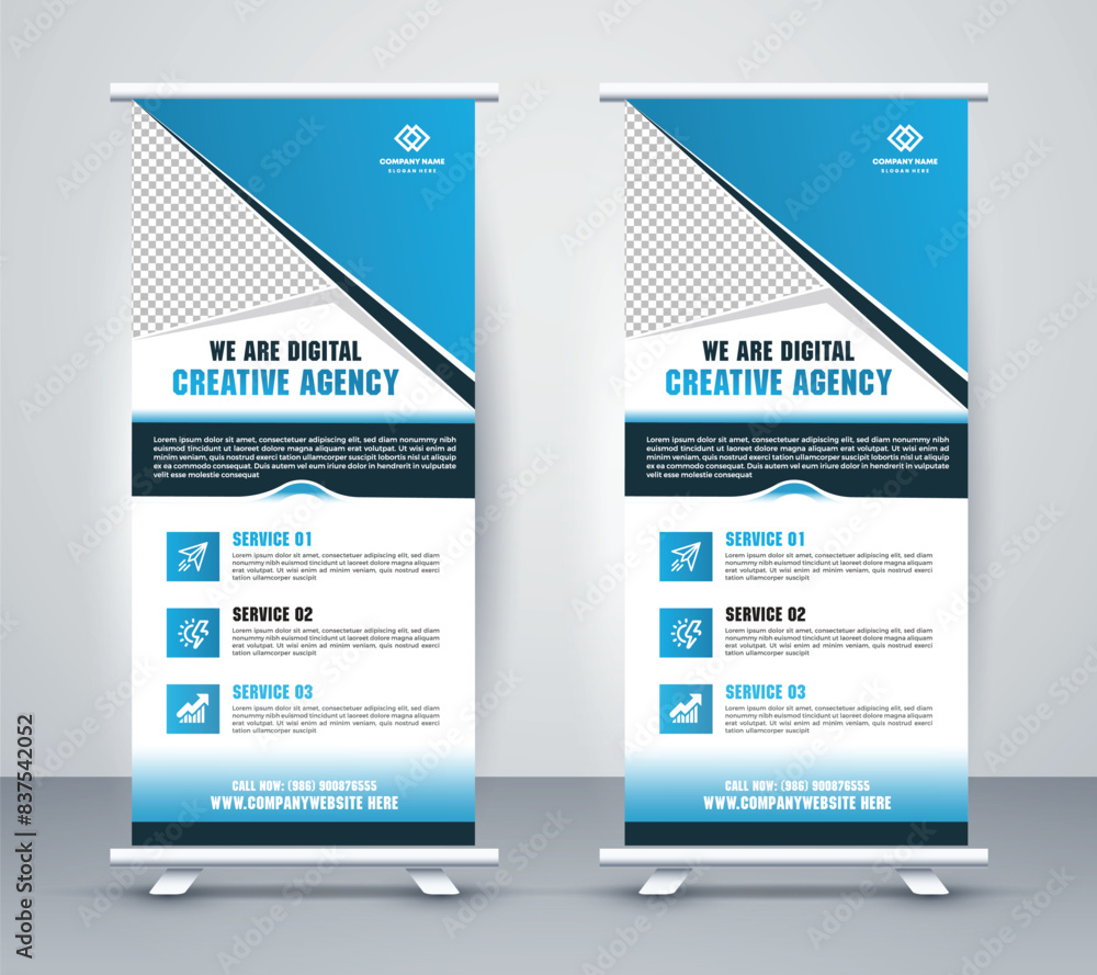 Marketing agency business roll up banner design retractable corporate x ...