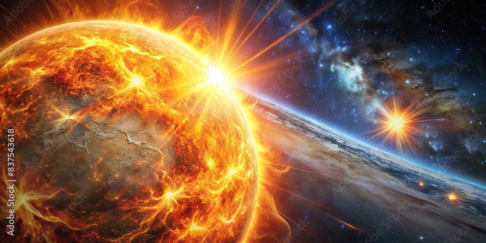 Solar flare erupting in outer space , Solar flare, sun, space ...