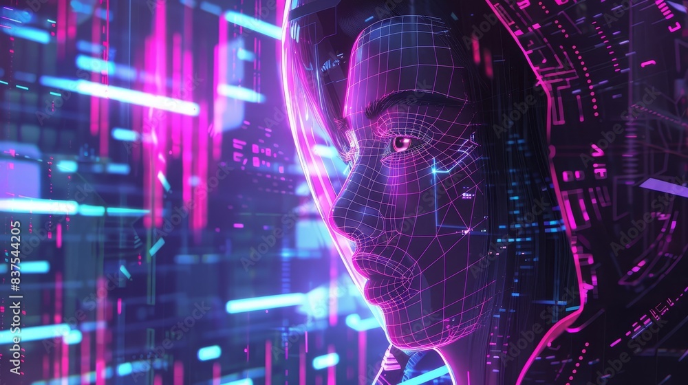 Futuristic cyber woman concept art - Digital concept art of a ...