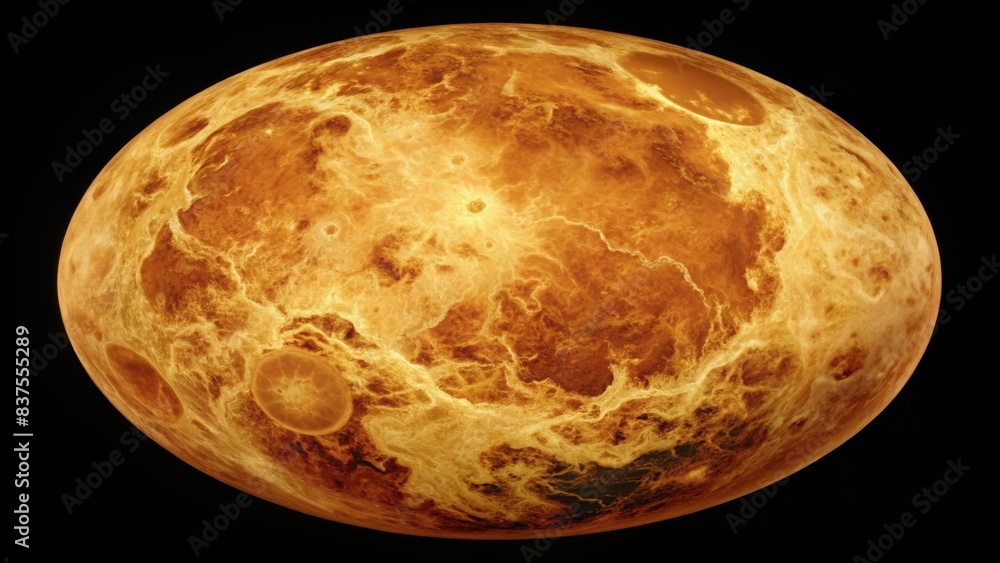 Unwrapped map of Venus for high-resolution rendering , Venus, planet ...