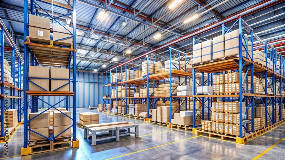 Modern 3PL warehouse featuring organized storage, order picking, and ...