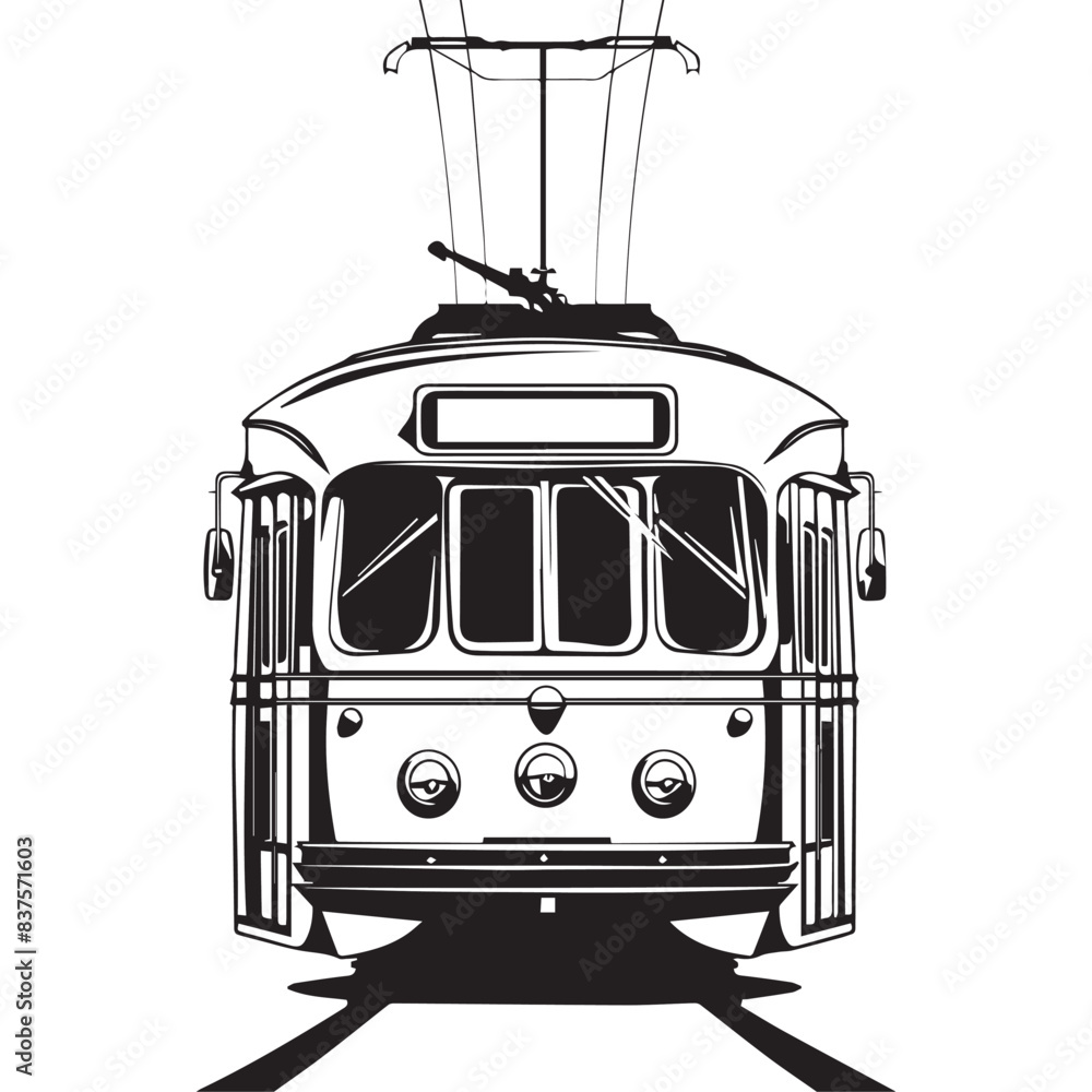 Trolleybus in cartoon, doodle style . Image for t-shirt, web, mobile ...