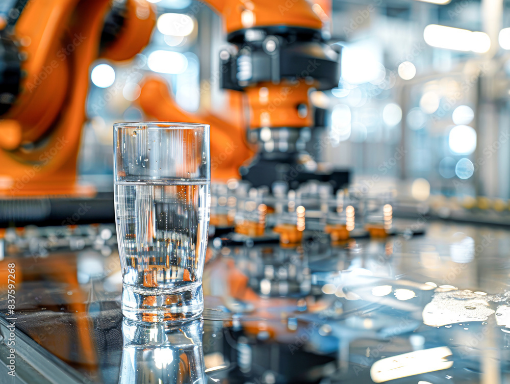 Modern Automation Concept Half-Full Glass of Water alongside KUKA ...