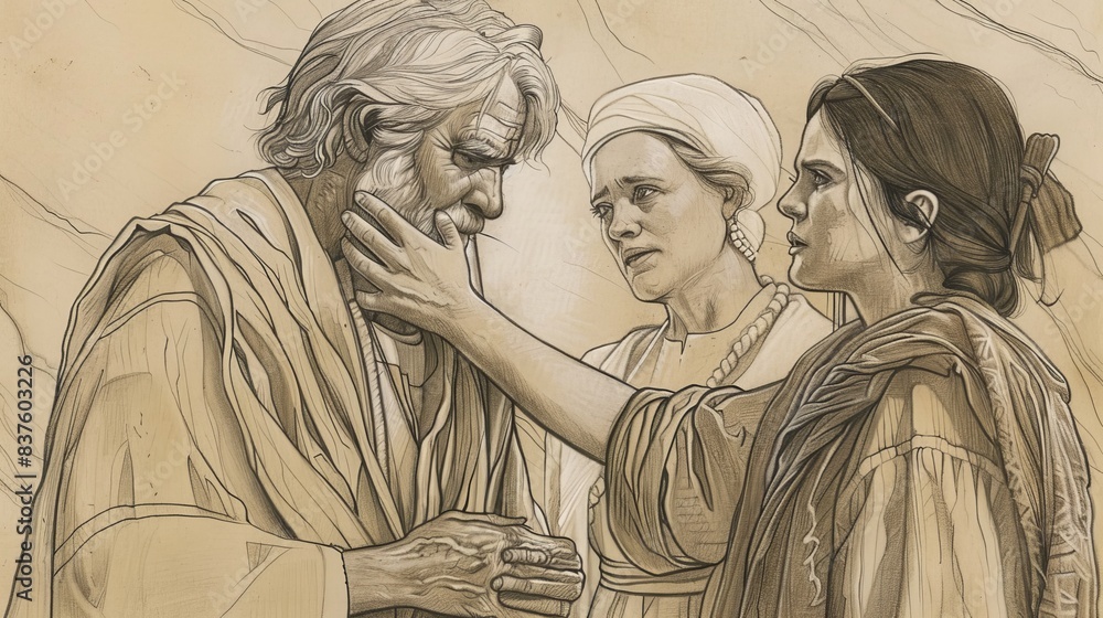 Genesis 27 Biblical Illustration: Jacob's Deception, Isaac's Blessing ...