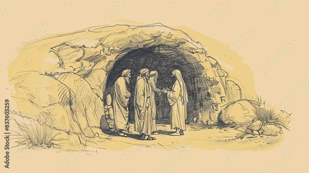 Genesis 23 Biblical Illustration: Abraham Purchases Machpelah Cave ...