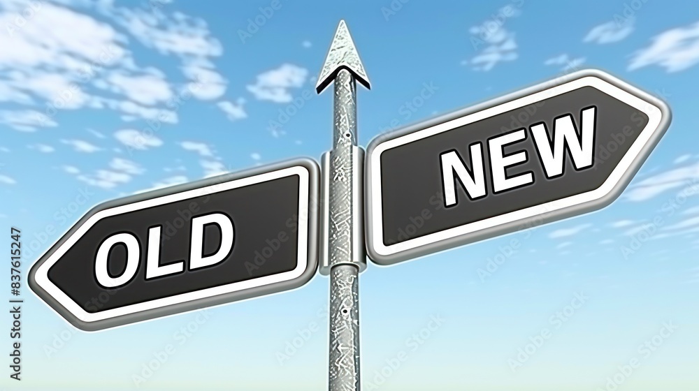Old vs New, Old or New. A road sign with two arrows pointing in ...