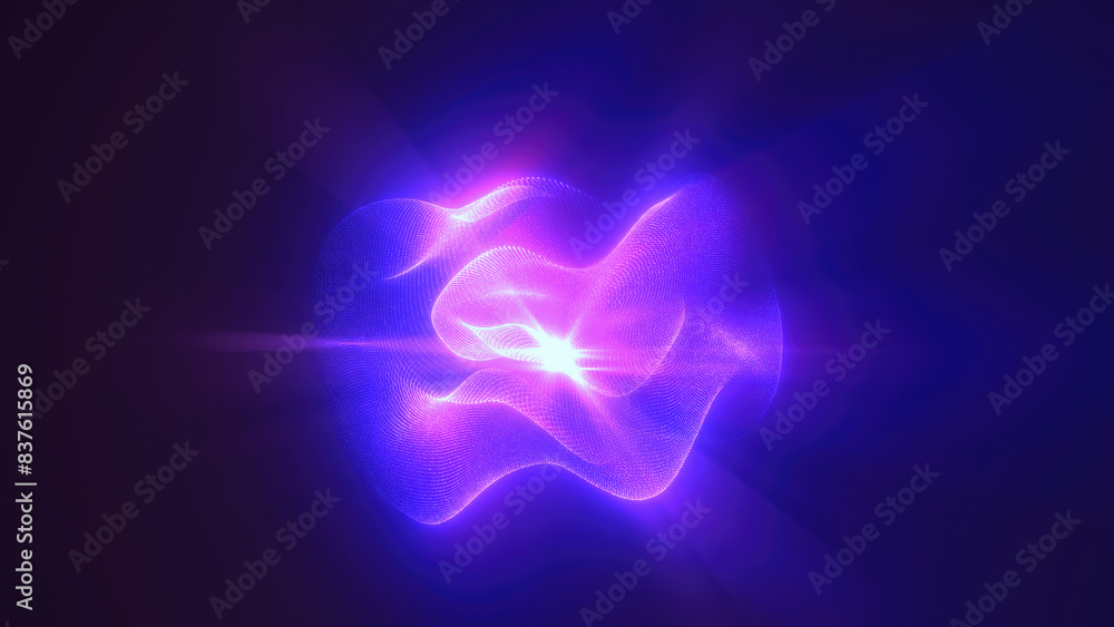 Purple energy magic sphere round high-tech digital ball core of light ...
