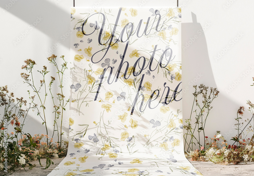 Mockup Fabric Poster Banderole, AI Generated Stock Template | Adobe Stock