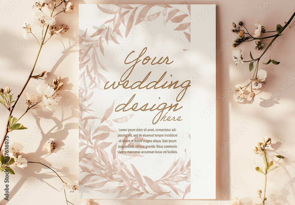 Mockup Wedding Invitation Design, AI Generated Stock Template | Adobe Stock