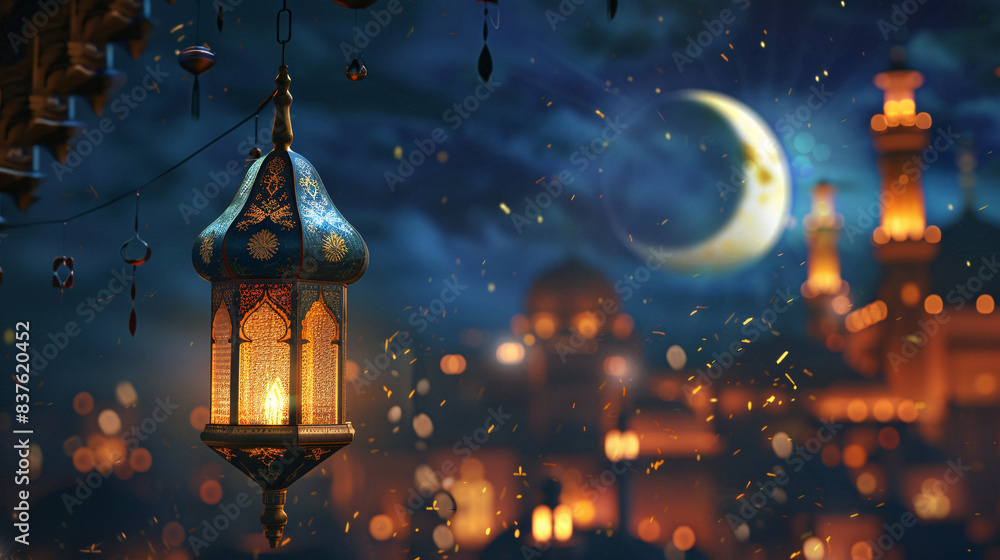 mosque latern islamic eid al adha happy eid adha greeting card ...