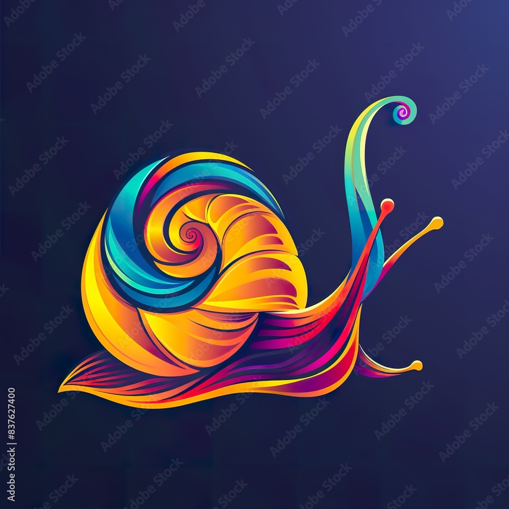 Design a character logo for â€˜. snail with vibrant color, that looks ...