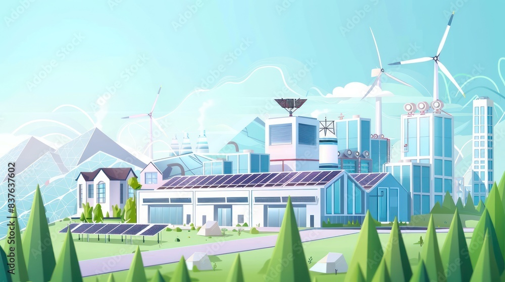 Renewable Energy Microgrids: Illustrate microgrids powered by renewable energy sources such as ...
