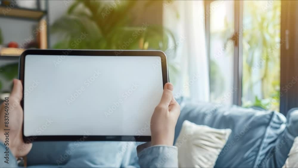 Design Concept for Tablet with Blank Screen Held in Portrait ...