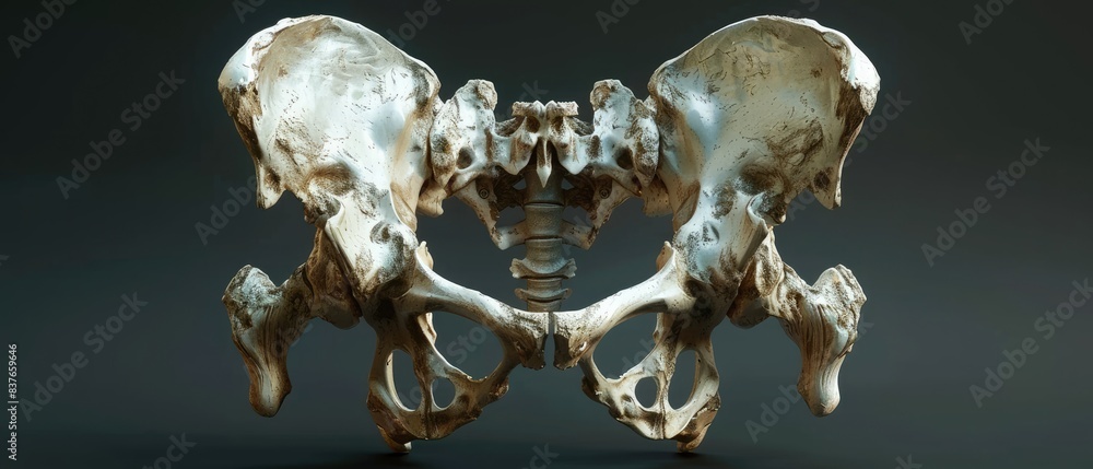 Detailed image of human pelvic bone structure, showcasing skeletal ...