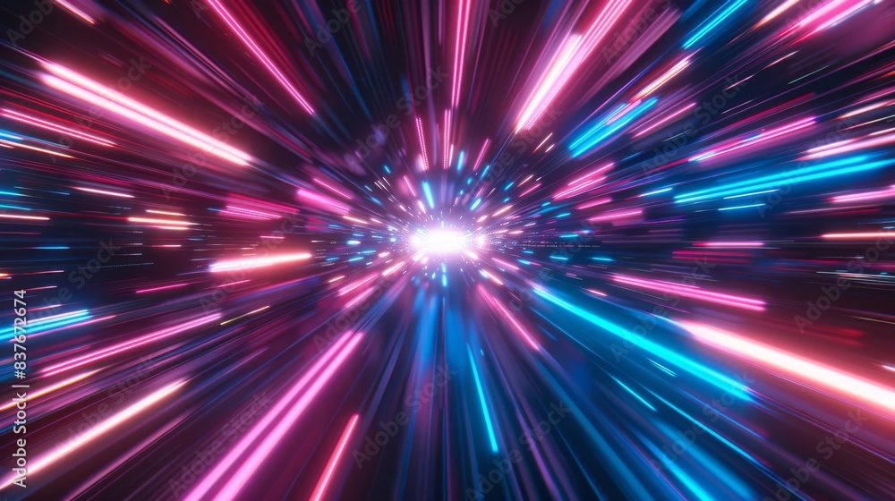 Vibrant light streaks in Strawberry pink, neon blue, and dark chocolate ...