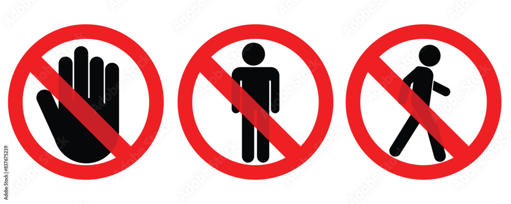 No entry sign. Stop signs collection. Signs Vector Pack: No Entry, Stop ...