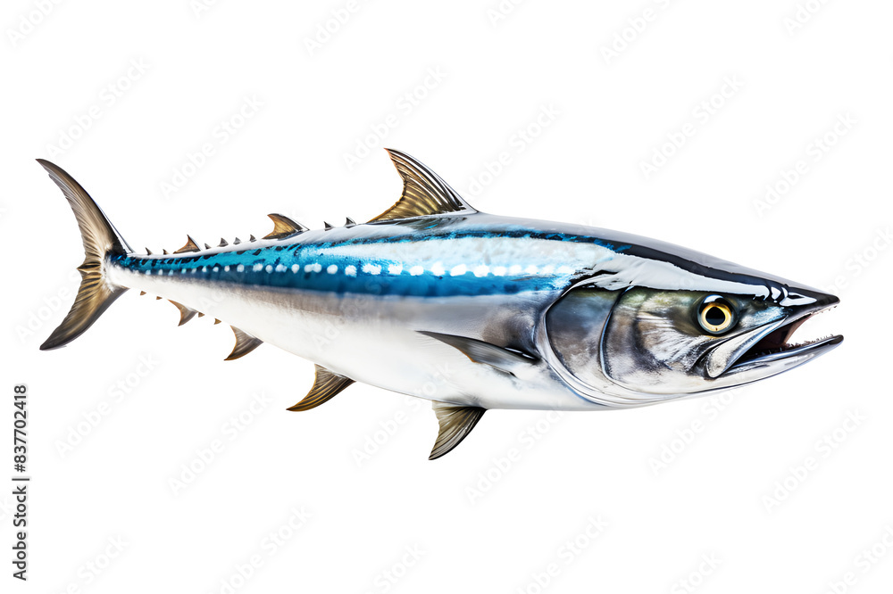 White blue Atlantic mackerel fish isolated on cut out PNG or ...