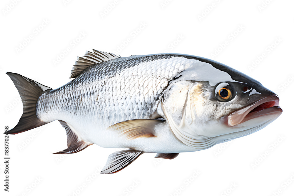 Asian seabass fish. Barramundi (Lates calcarifer) is species of ...