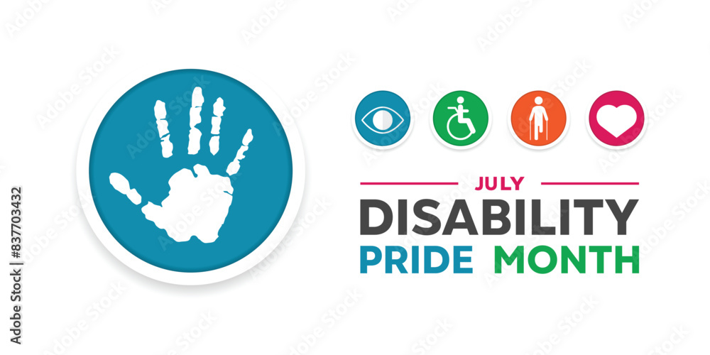 Disability Pride Month. Hand, eye, people icon and more. Great for ...