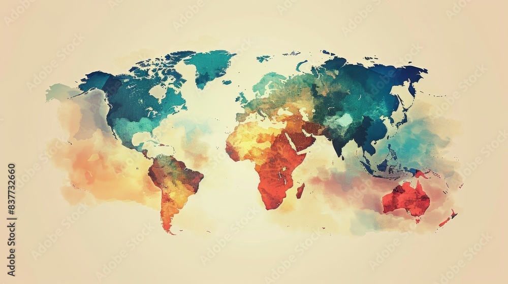 Visual representation of Sustainable Development Goals on a world map ...