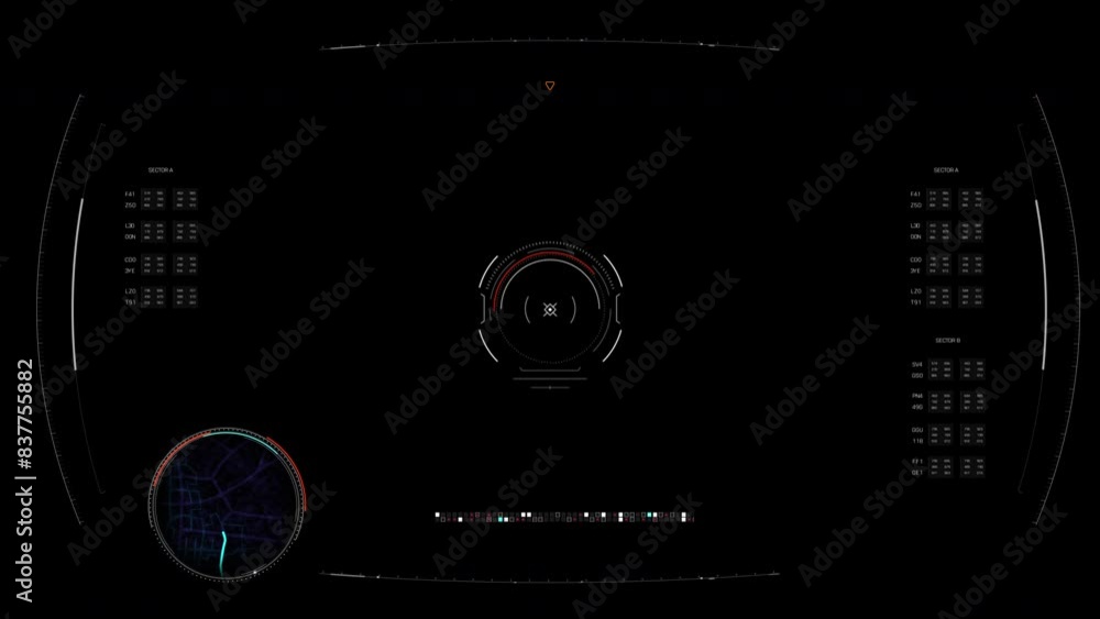 Universal Technology Line and frame Video overlay Futuristic HUD Head ...