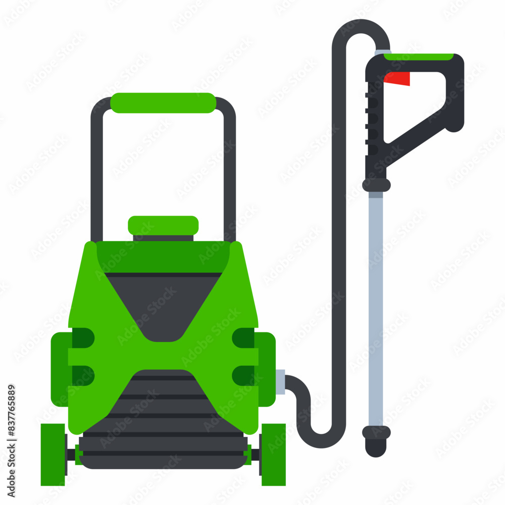 Pressure washer with electric powered vector cartoon illustration ...