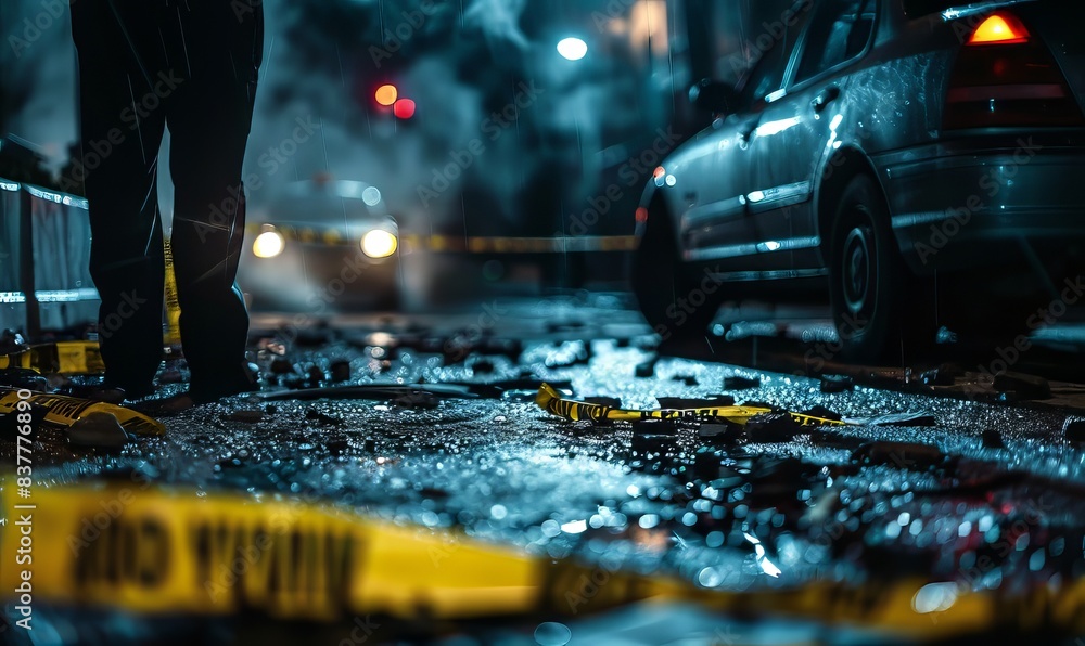 Crime Scene Investigator in Car Stock Illustration | Adobe Stock