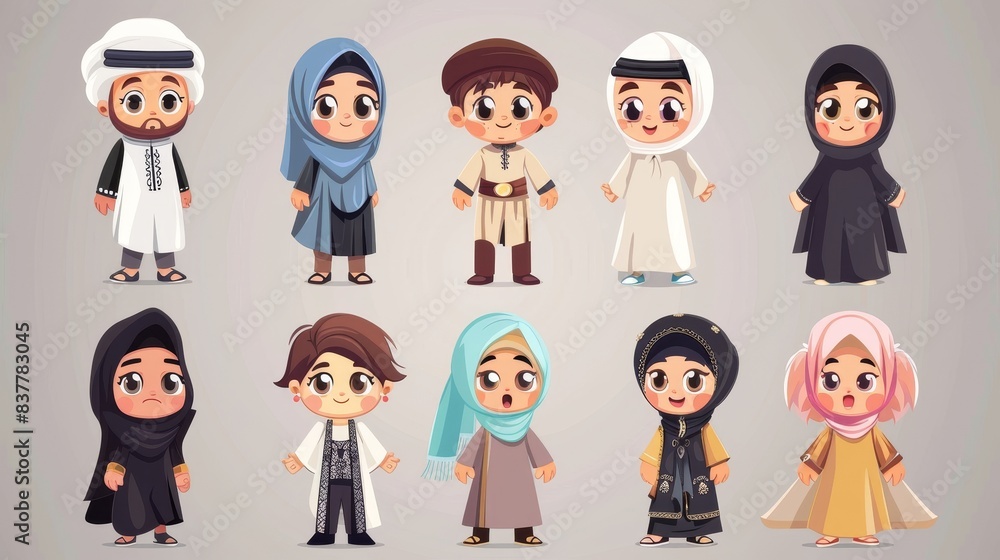 The cartoon of a Muslim child. Cartoon illustration of a Muslim child ...