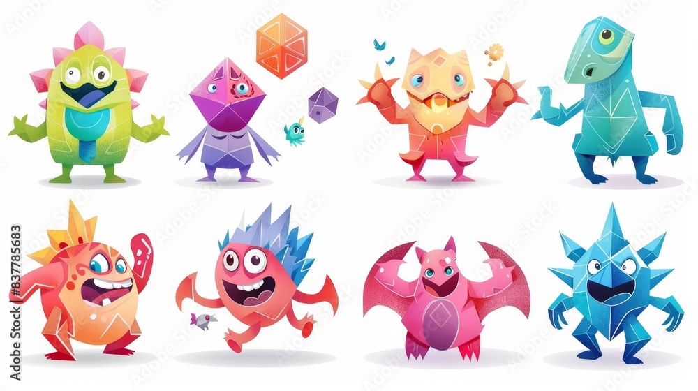 Animated geometry dance cartoon shapes for children / modern ...