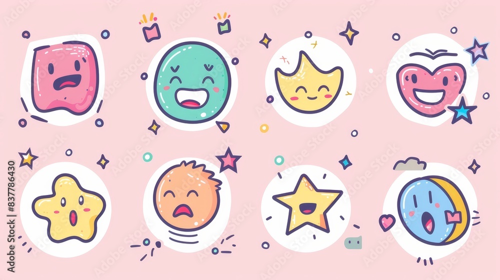 An outline element, emotion effect decoration icon made by hand. Hand ...