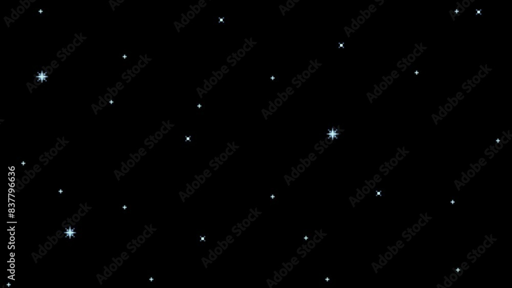 Pixel art animation of the night sky with glowing stars. Animated outer ...