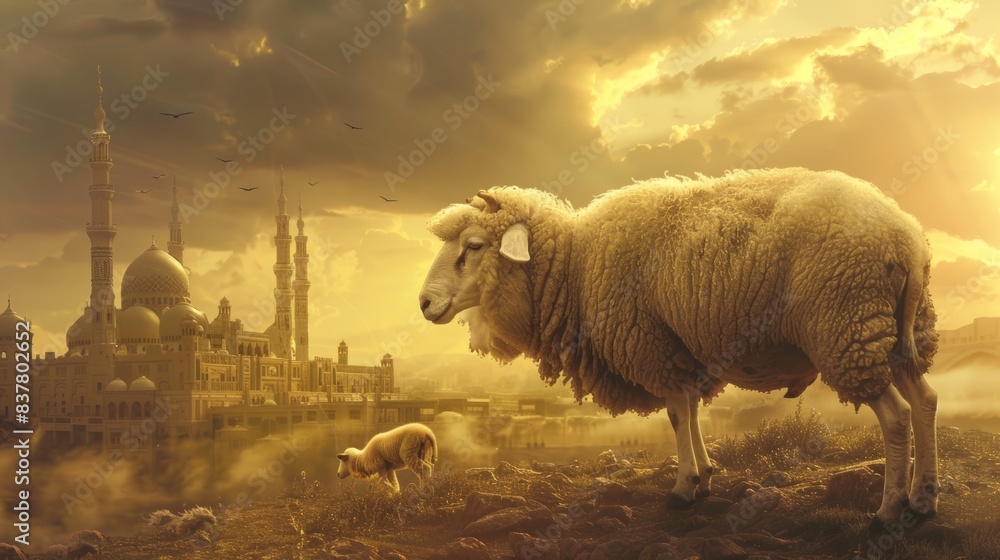 Eid al adha celebration: joyful commemoration of sacrifice, greeting ...