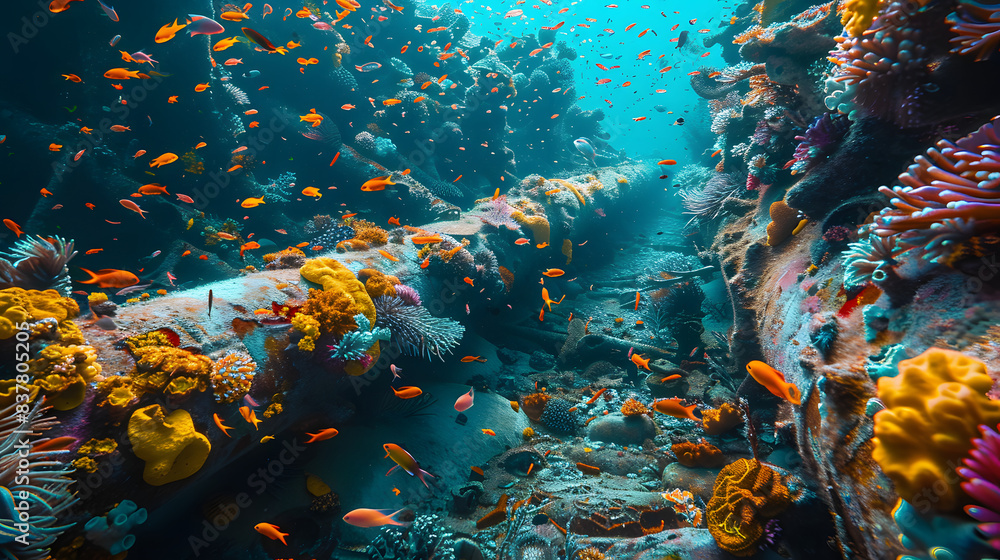 Showcase the underwater environment where submarine cables are ...