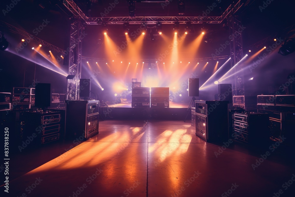 Concert Stage with Dramatic Lighting Setup Stock Photo | Adobe Stock