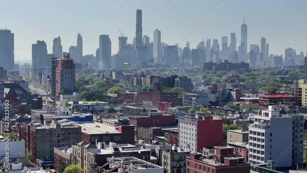 From an aerial view, Crown Heights in Brooklyn unfolds as a vibrant ...
