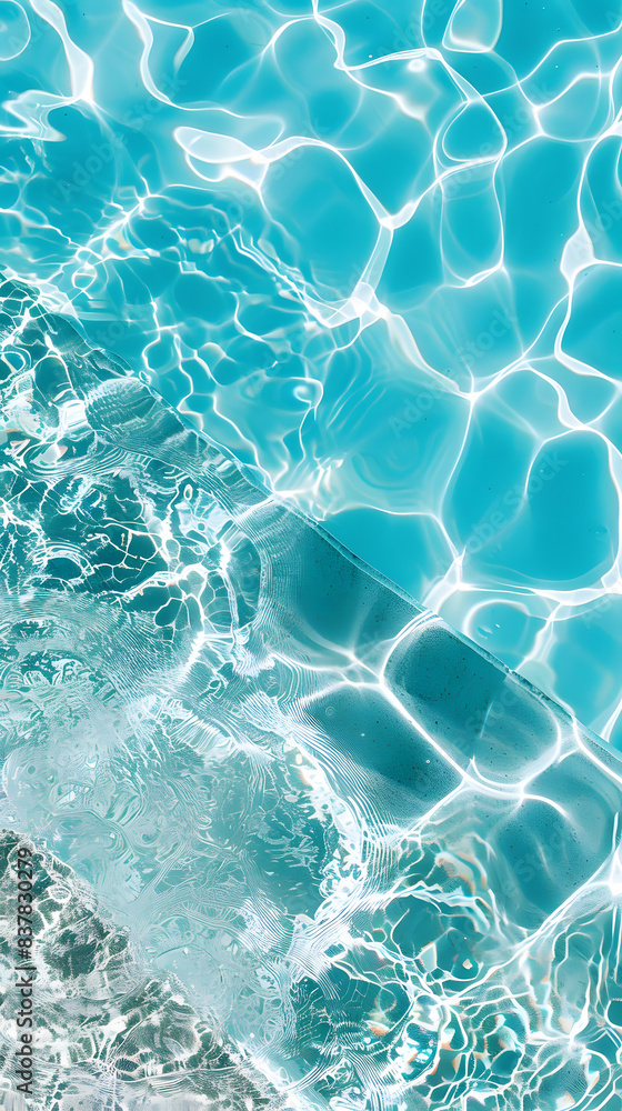 Water background top view, ripple and flow with waves. Summer blue ...