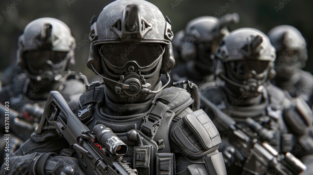 Elite special Operation military soldiers equipped with battle armor ...