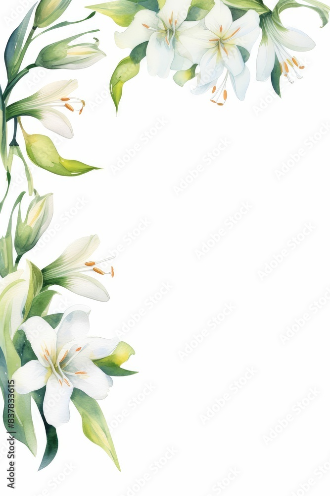 lily themed frame or border for photos and text. valley clipart with ...