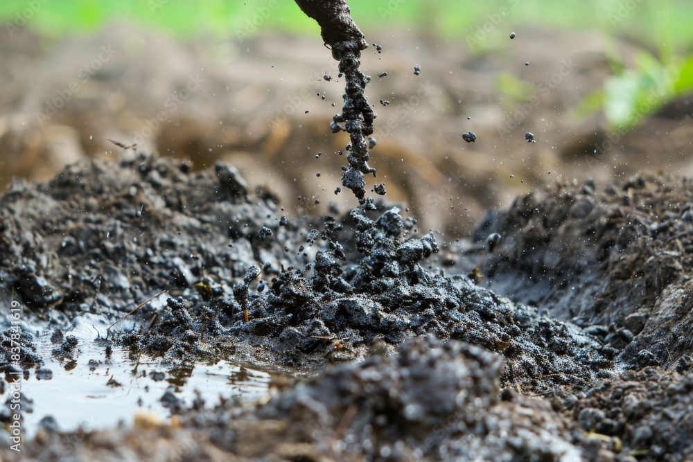 Detailed pictures of composting from animal manure by mixing microbial ...