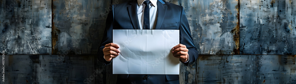 Professional employee portrait with resignation letter, representing ...