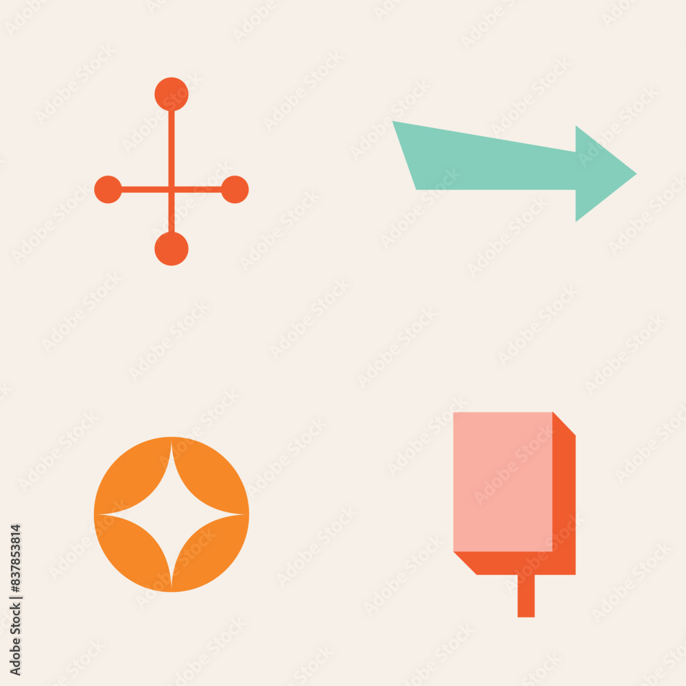 50s Mid Century Modern Shapes, Elements, Logos, Signs, Fifties, 1950s ...