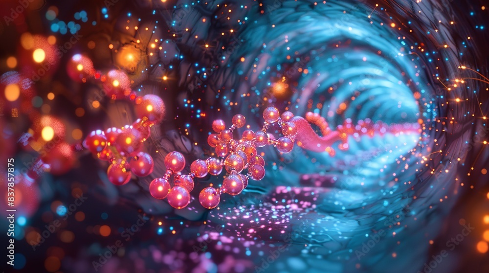 A vibrant abstract background illustrating the concept of biosynthetic ...