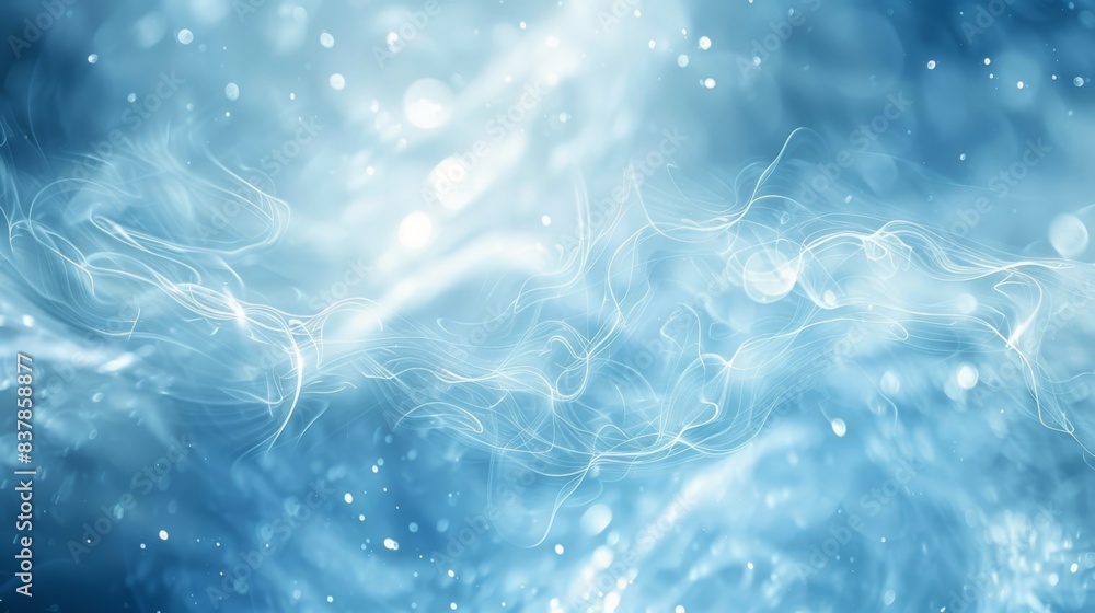 Ethereal light blue abstract background with flowing streaks. A calming ...