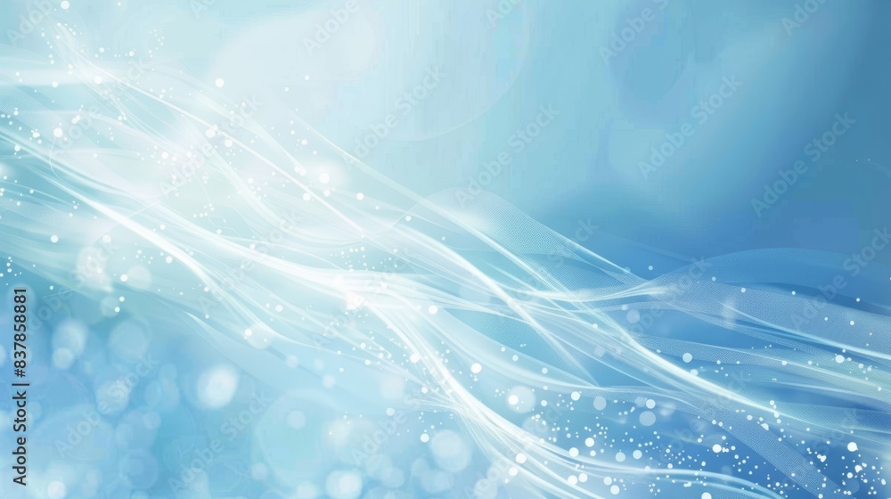Ethereal light blue abstract background with flowing streaks. A calming ...