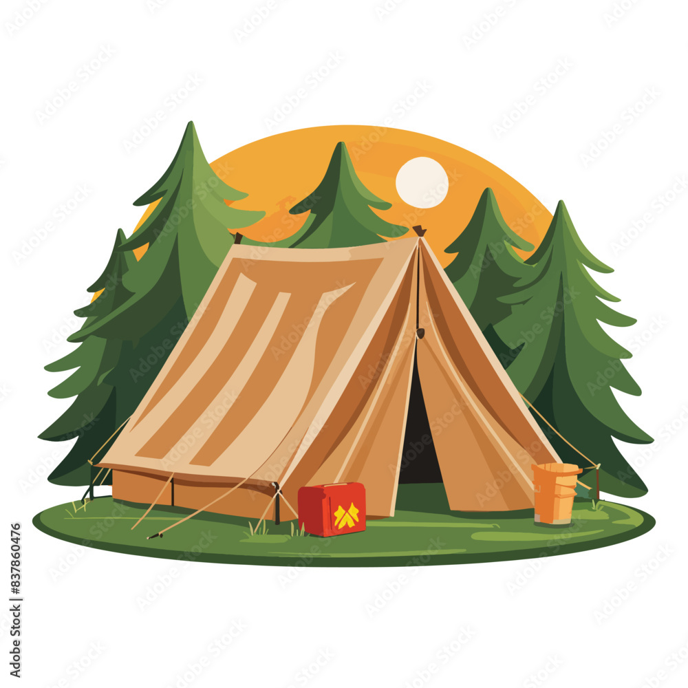 Camping Clipart Vector Design, Nature & Camping Clipart Vector, Outdoor ...