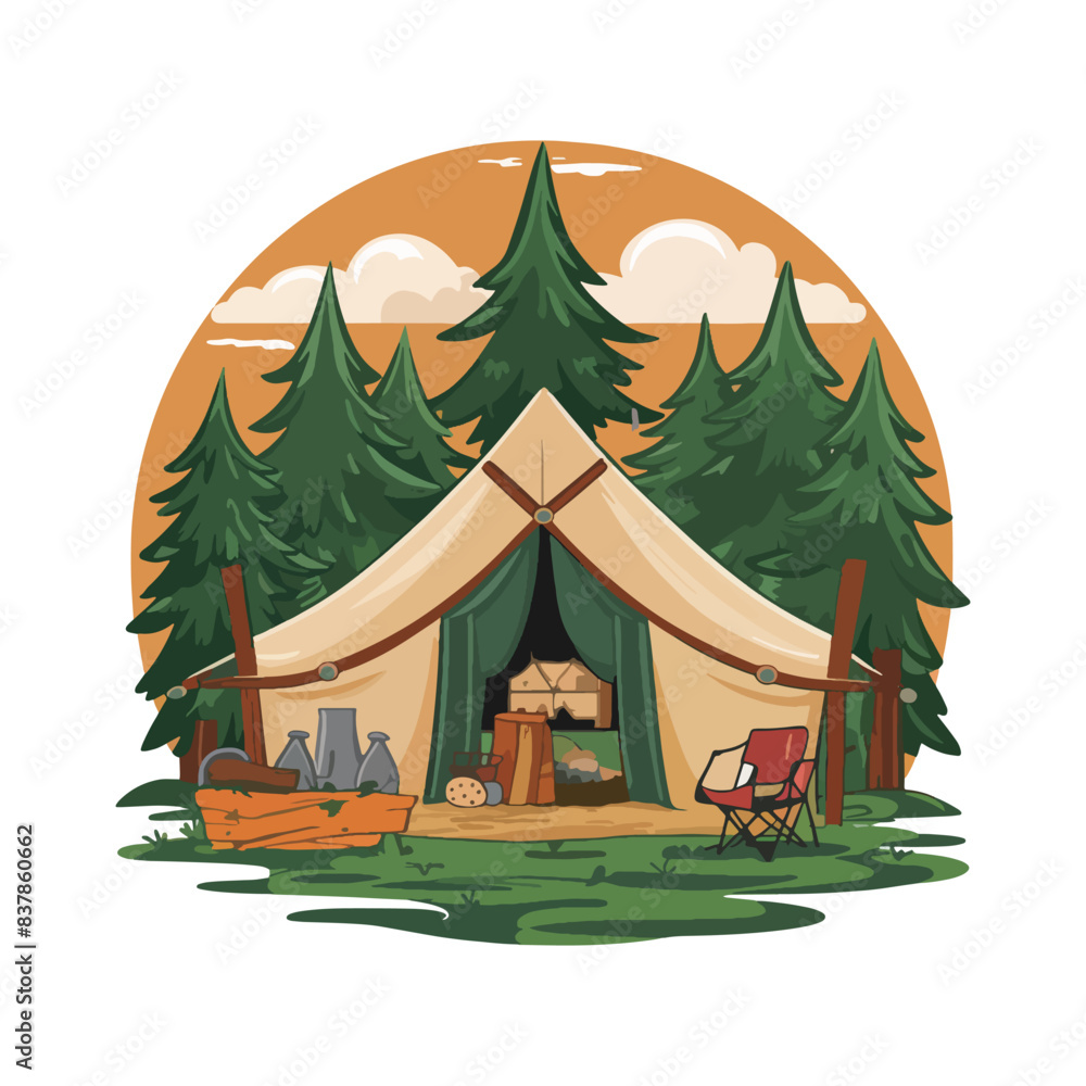 Camping Clipart Vector Design, Nature & Camping Clipart Vector, Outdoor ...