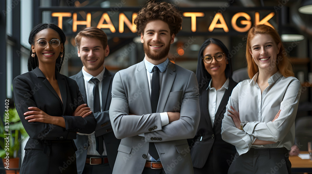 Photo realistic HR team with thank you signs An HR team s profile ...