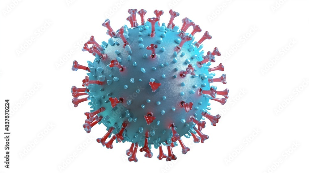 Adeno-associated virus (AAV), 3d illustration, white background. A ...